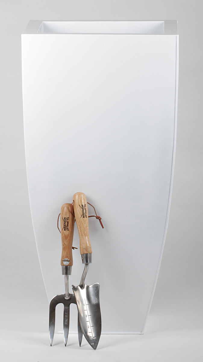 Portofino Collection 35cm Gloss White Galvanised Steel Curved Tapered ...