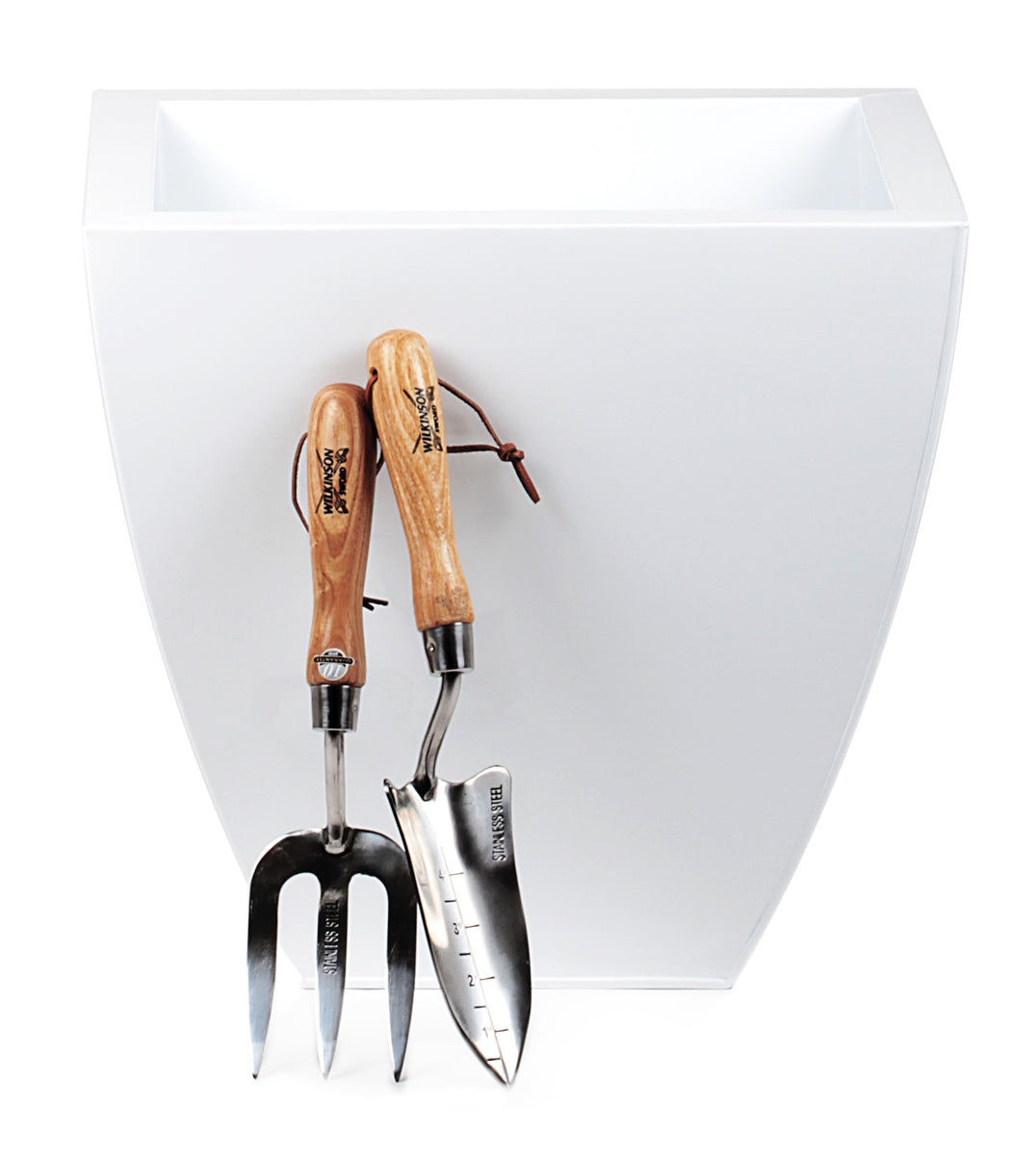 Portofino Collection 40cm Galvanised Steel Curved Tapered Square ...