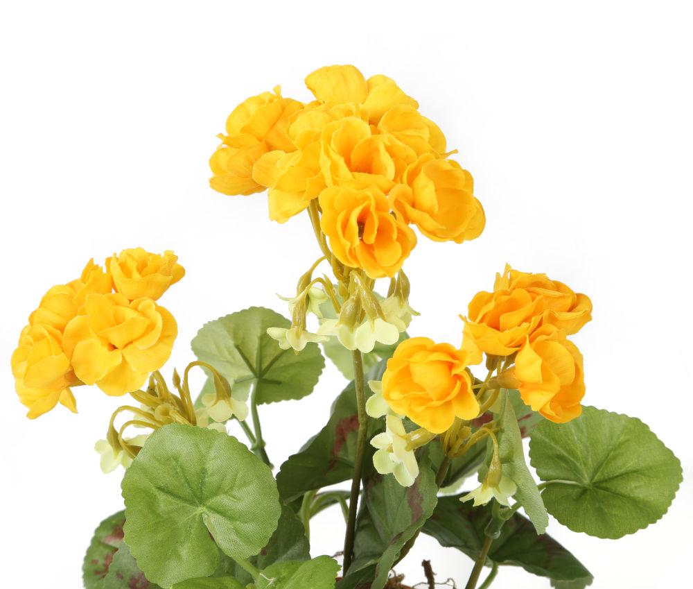 Artificial 24cm Yellow Zonal Geranium Plug Plant | Closer2Nature
