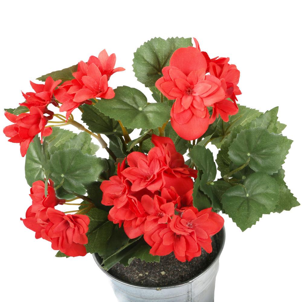 Artificial 24cm Red Begonia Plug Plant | Closer2Nature