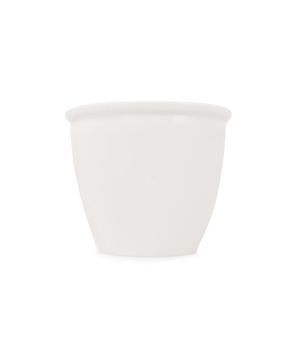 White Collection 16cm Curved Round White Plant Pot | Closer2Nature
