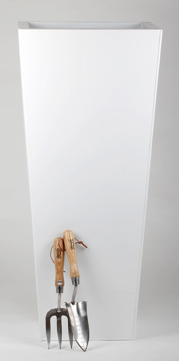 Portofino Collection 40cm Gloss White Galvanised Steel Tapered Square ...