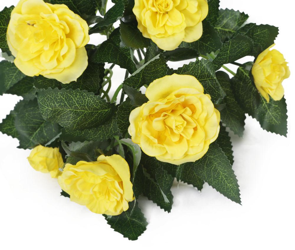 Artificial 26cm Yellow Rose Plug Plant | Closer2Nature